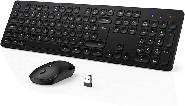 WIRELESS KEYBOARD AND Mouse Set, 2.4GHz Cordless Ultra-thin Silent ...