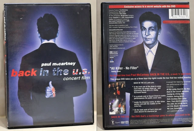 PAUL MCCARTNEY BACK In The U.S. Concert Film Dvd £4.99 - PicClick UK