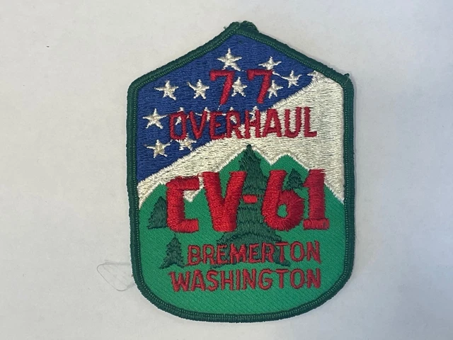 VINTAGE US NAVY CV-61 USS Ranger 1977 Overhaul Cloth Patch Bremerton ...