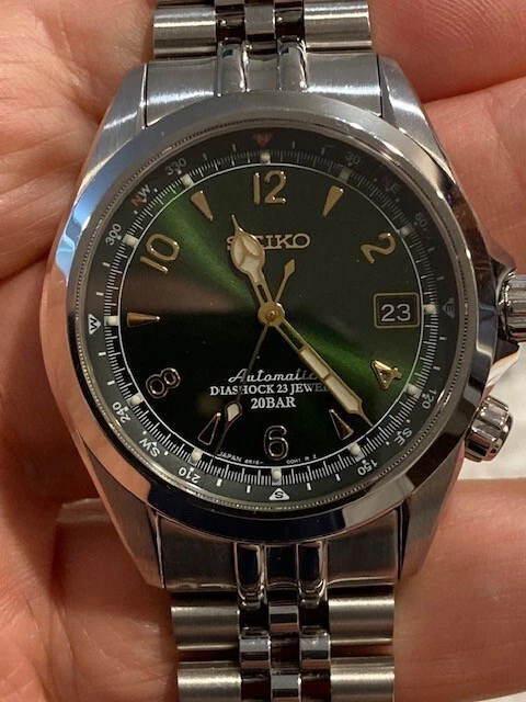 PRE OWNED SEIKO Alpinist Sarb017 Green Dial Automatic Watch £842.14 ...