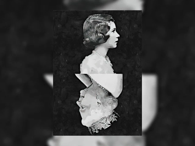 QUEEN ELIZABETH II Abstract painting, wall art, print on paper or ...