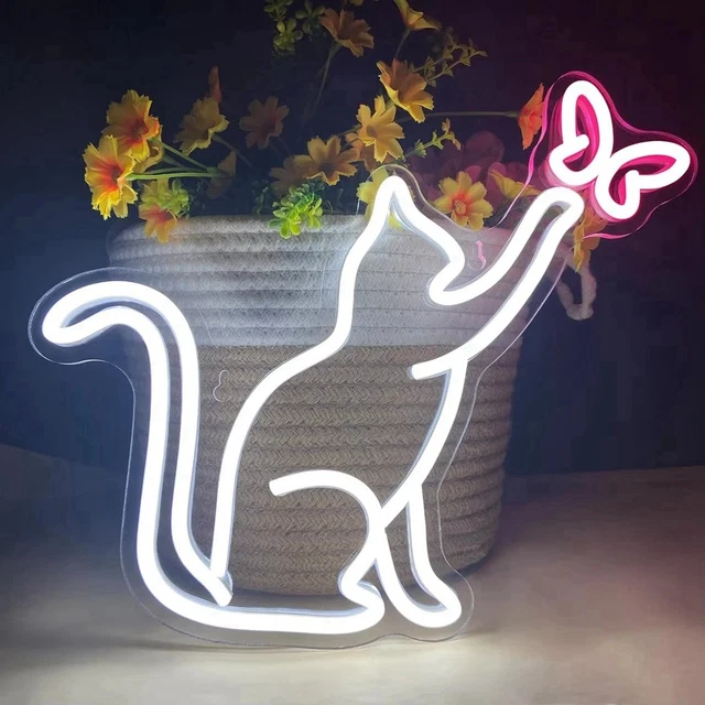 NEON SIGN USB Powered Dimmable Butterfly LED Neon Light Wall Decor ...