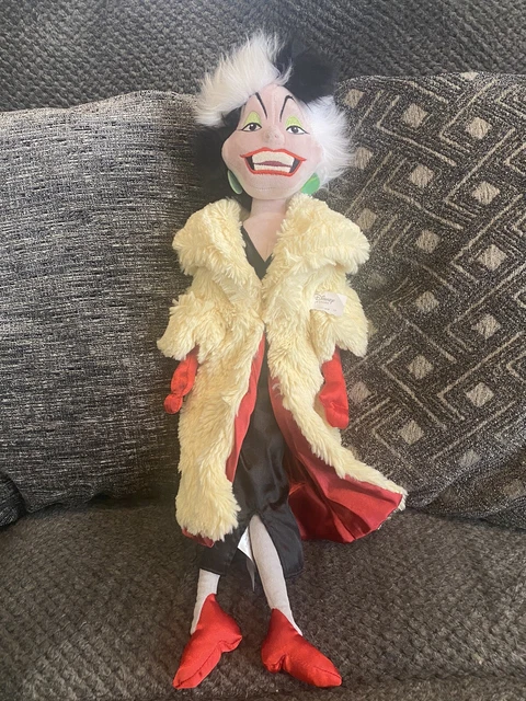 DISNEY STORE 101 Dalmatians Cruella De Vil 22" Plush Doll NWT USA ...