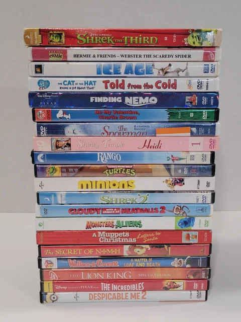 20 ANIMATED KIDS DVD Lot - Children Family DVDs - Disney, Dreamworks ...