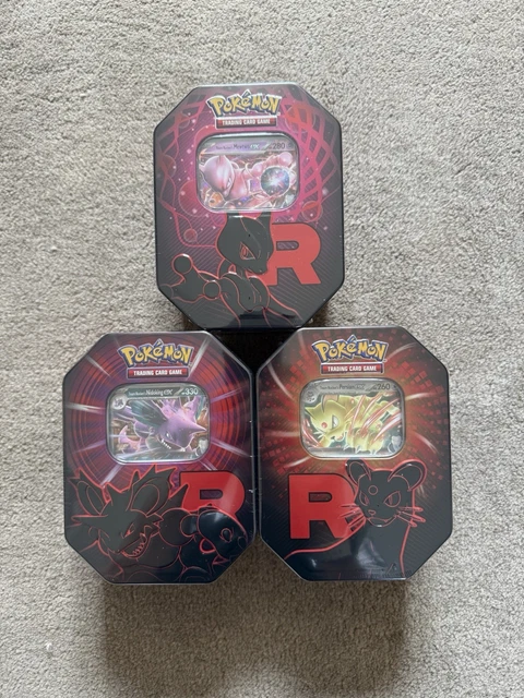POKÉMON TCG: TEAM Rocket Tin Destined Rivals (x3 Tins - x1 Of Each ...