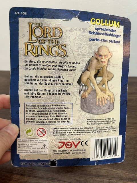 2003 LOTR LORD of The Rings Gollum Talking Keychain New Line Basic Fun ...