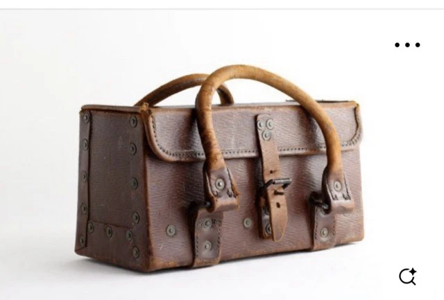 VTG 30'S 40 WW2 War Military Genuine Leather Metal Gladstone Doctor ...