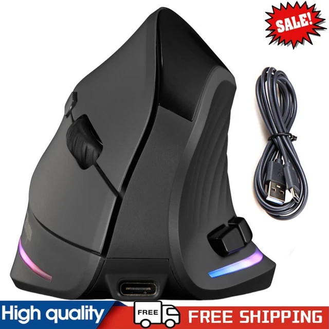 VERTICAL WIRELESS MOUSE Adjustable DPI Ergonomic Mouse for PC Laptop ...