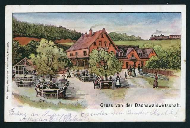 ARTISTA CARTOLINA GRUSS Di Il Dachswaldwirtschaft Stoccarda 1911 EUR 27 ...