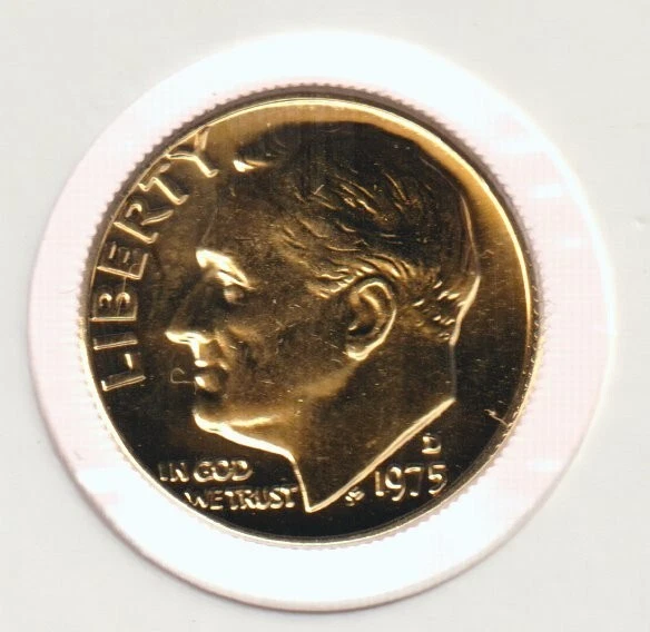 RARE OLD US 1975 Liberty Roosevelt Dime BU Nice Collection Coin 24k ...