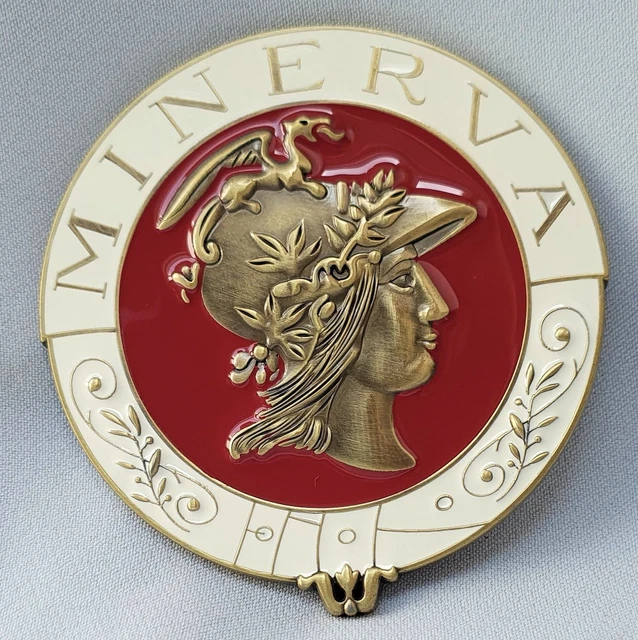 ALTE PLAKETTE BADGE Oldtimer Minerva Belgian car brand Belgische ...