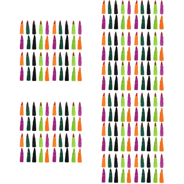 250 PCS Fake Witch Fingernail Finger Cover Prank Props Halloween ...