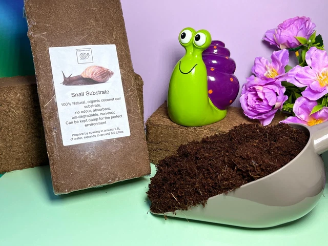 GIANT AFRICAN LAND Snail Soil, Land Snail Substrate, Coco Coir 8-9L ...