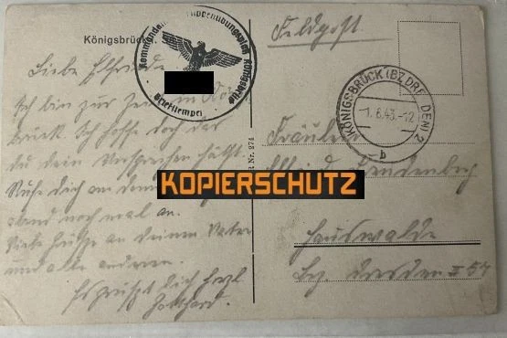 AK KÖNIGSBRÜCK / 1.6.43 / Truppenübungsplatz bei Dresden EUR 14,00 ...