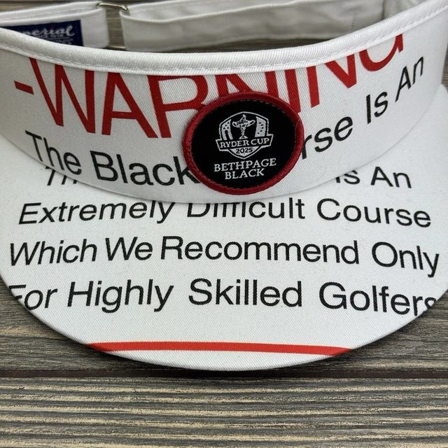 2025 RYDER CUP Bethpage Black Golf Visor Warning Sign Design Tour Style ...