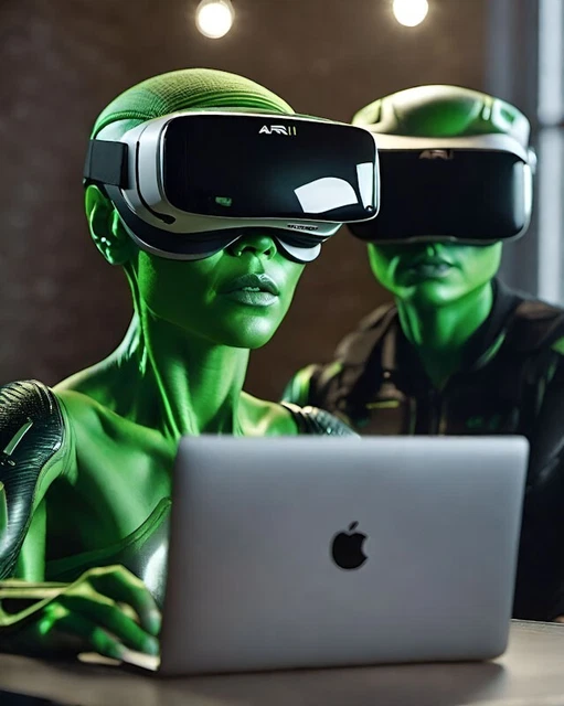 V.R PLAYING ALIENS, Realtà Virtuale Alieni Arte da Murale EUR 1,76 ...