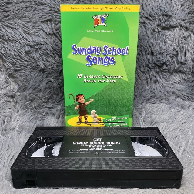 SUNDAY SCHOOL SONGS VHS Tape 1996 Cedarmont Kids Little David Christian ...