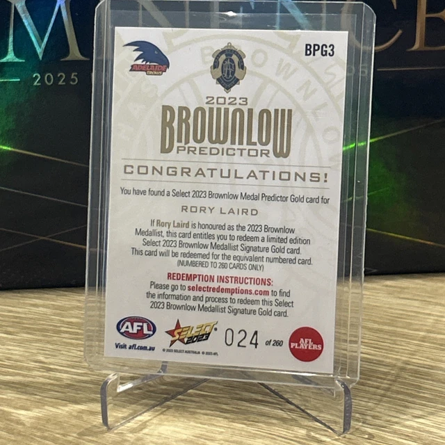 2023 FOOTY STARS Gold Brownlow Predictor Rory Laird Adelaide Crows 024/ ...