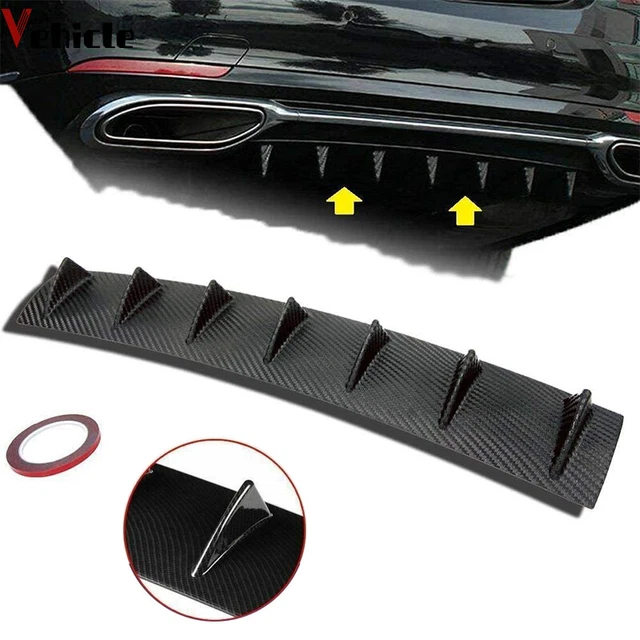 UNIVERSAL CARBON STYLE Rear Lower Bumper Diffuser Fin Spoiler Lip Wing ...
