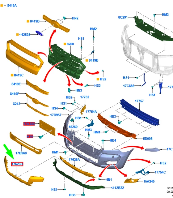 FORD RANGER T6 MK1 Front Bumper Valance Panel Assy 1905115 NEW GENUINE ...