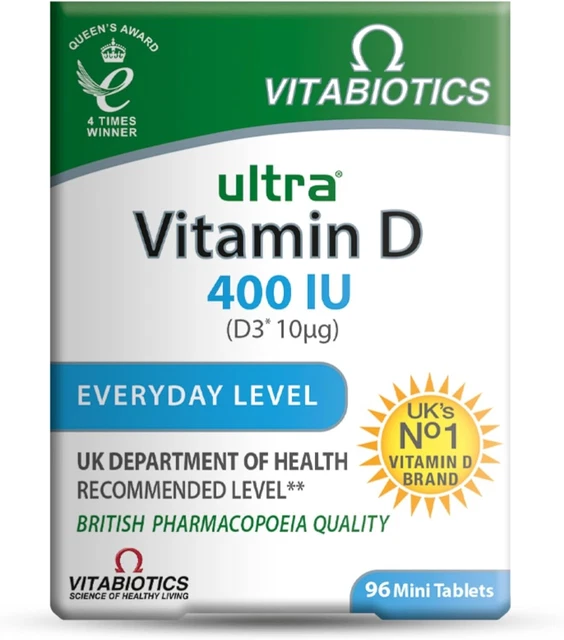 VITAMIN D TABLETS 400iu, Vitabiotics Ultra £5.99 - PicClick UK