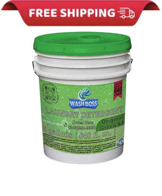 WASH BOSS GREEN 6X Concentrated Laundry Detergent - 5-Gallon Heavy Duty ...