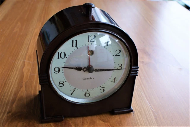 GENALEX VINTAGE ART Deco Electric Bakelite Alarm Clock £10.00 - PicClick UK