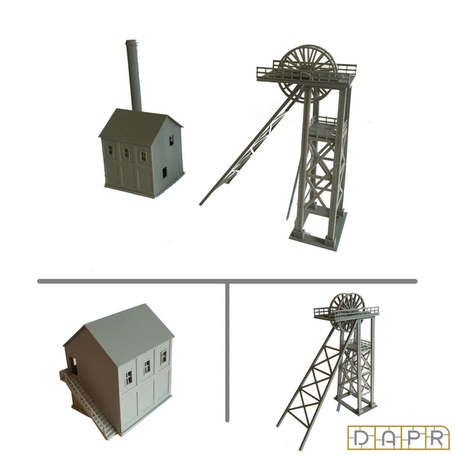 DAPR - N Gauge Model Scenery Building Kit- Mining Pit Head Tower ...