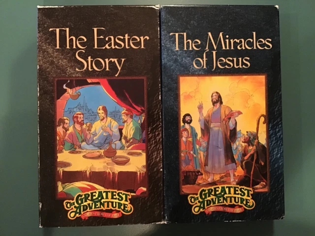 THE EASTER STORY & Miracles of Jesus~VHS Video~Greatest Adventure Bible ...