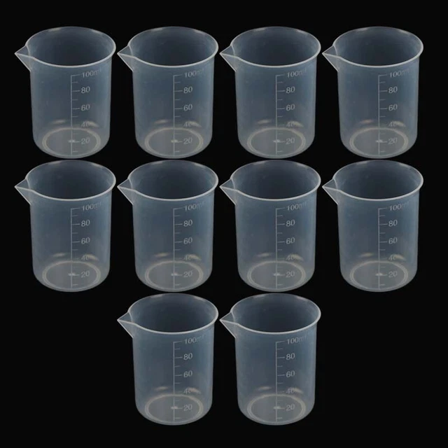 TAZZA DI MISURA in plastica con set capacità 100 ml di 2 o 10 utensili ...