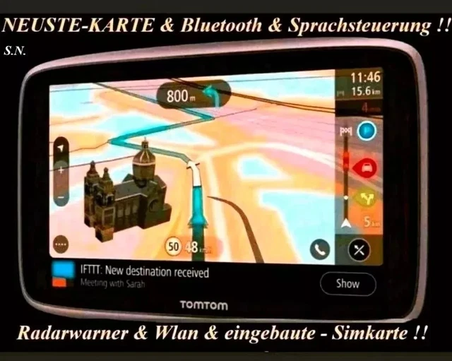 TOMTOM GO PREMIUM 6" Aktive SIM-KARTE Blitzer/Radarwarner + Traffic ...