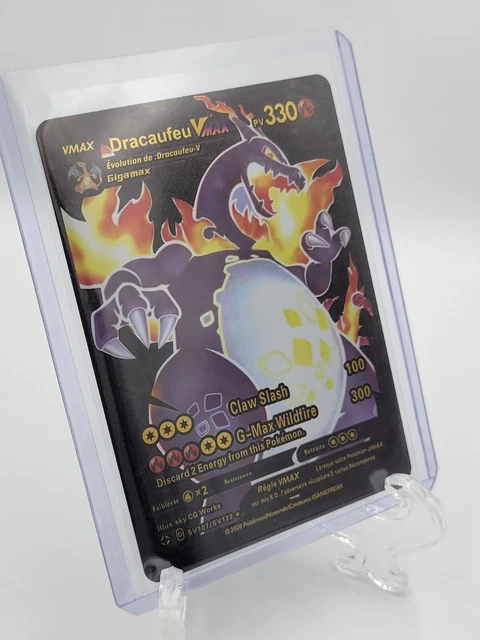POKEMON DRACAUFEU (CHARIZARD) VMAX Black Foil Fan Art Card In French ...