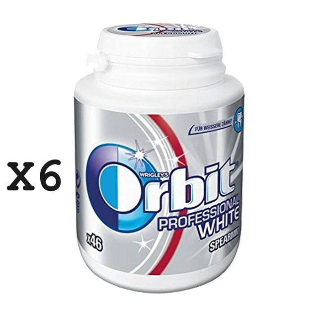 ORBIT PROFESSIONAL WHITE Spearmint Sugar Free Chewing Gum Tubs 46pcs ...
