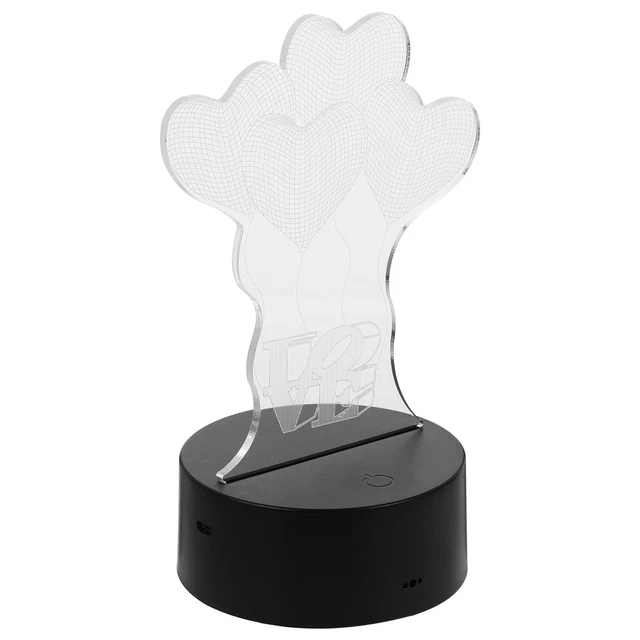 3D LAMP VISUAL Light Effect Touch Colors Changes Night Light (Four Love ...
