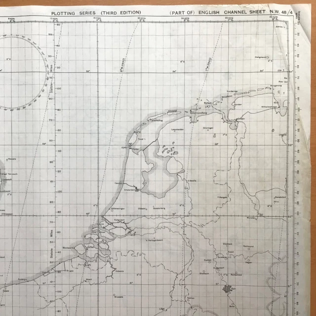 ORIGINAL WW2 BRITISH Raf Navigators Plotting Map Of The English Channel ...