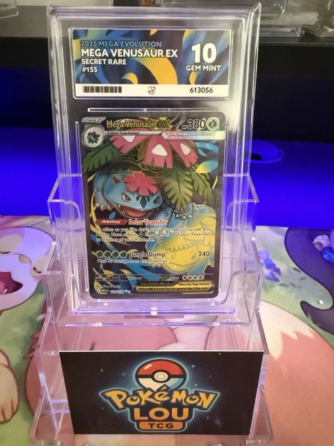 POKEMON TCG MEGA Evolution Mega Venusaur Ex Secret Rare Ace Graded 10 ...