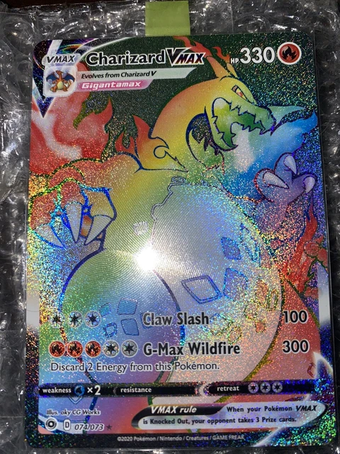 POKEMON CHAMPIONS PATH Charizard VMAX Rainbow Hyper Rare 074/073 MINT ...