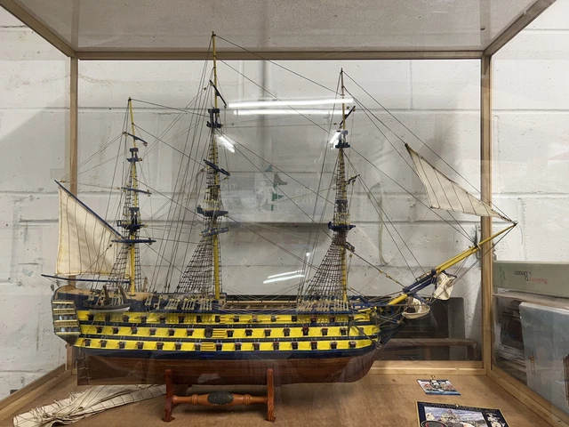 HMS VICTORY MODEL boat in display case £150.00 - PicClick UK