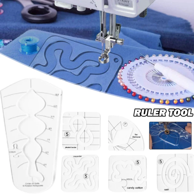 GARMENT RULER SET Clear Acrylic Free Motion Sewing Machine Quilting ...