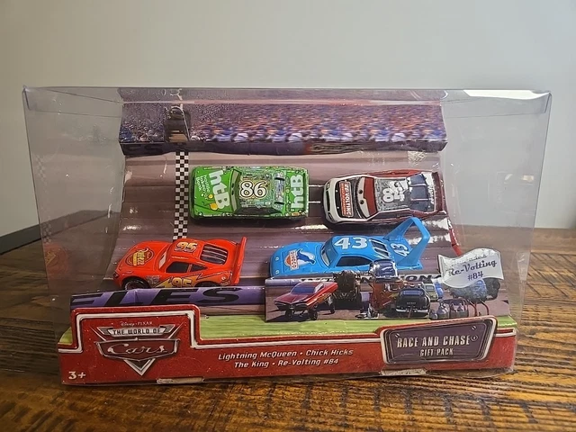 DISNEY PIXAR CARS Race & Chase Gift Pk- McQueen, Chick, King, Re ...