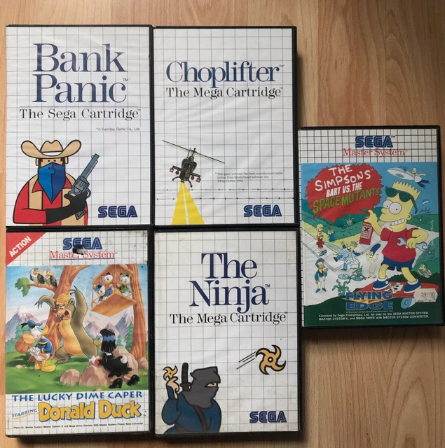 JEUX SEGA MASTER System, The Simpsons, Bank Panic, Donald Duck, The ...