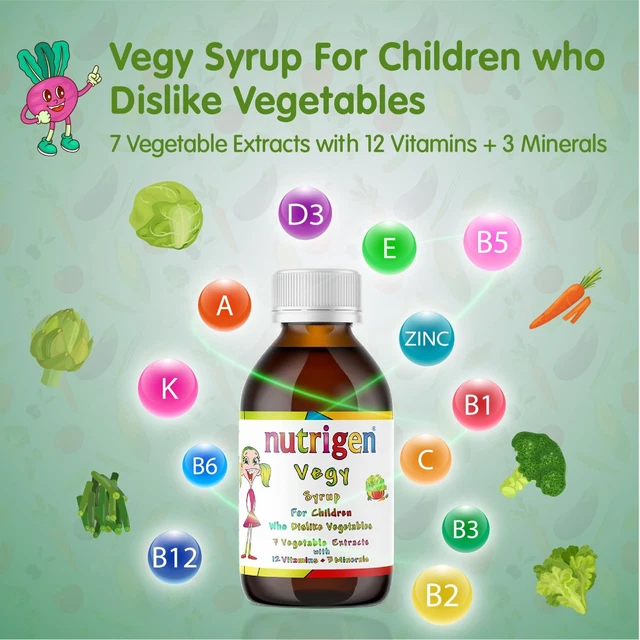 NUTRIGEN VEGY SYRUP 200 mL - Vitamins, Minerals, and 7 Vegetable ...