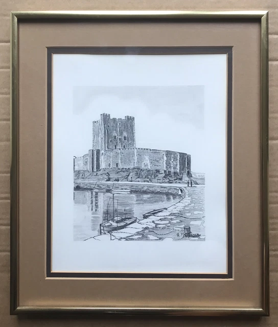 ORIGINAL IRISH ART Pencil Drawing Picture Of Carrickfergus Castle By ...