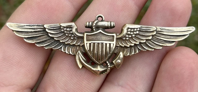 WWLL US NAVY Marine Corps USMC Pilot Wings Naval Aviator WW2 Bar Pin £ ...