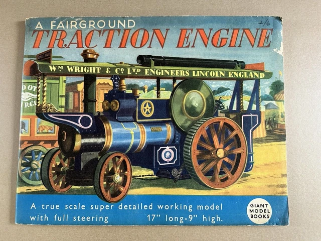 VINTAGE A FAIRGROUND TRACTION ENGINE working Model Cardboard 17 x 9 ...