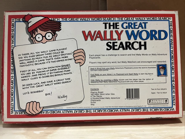WHERE’S WALLY THE Great Wally Word Search Scrabble Board Game 1991 100% ...