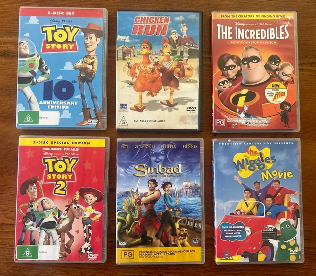 KIDS DVD BUNDLE – Toy Story, Incredibles, Chicken Run, Wiggles , Sinbad ...