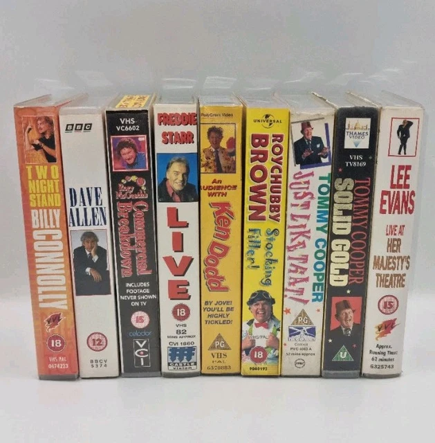 STAND UP VHS PAL Video Bundle X9 Comedy Tapes Rodd Starr Cooper Evans ...