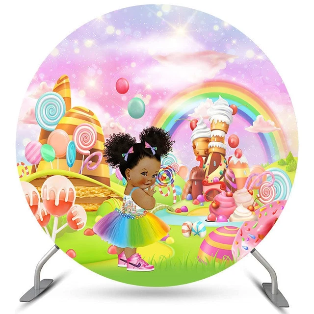 GLITTER LIGHT CANDY House Baby Shower Circle Backdrop $35.97 - PicClick AU