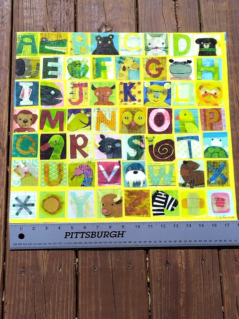 OOPSY DAISY ANIMALS Alphabet Nursery Chart For Kids Wall Art Room ...